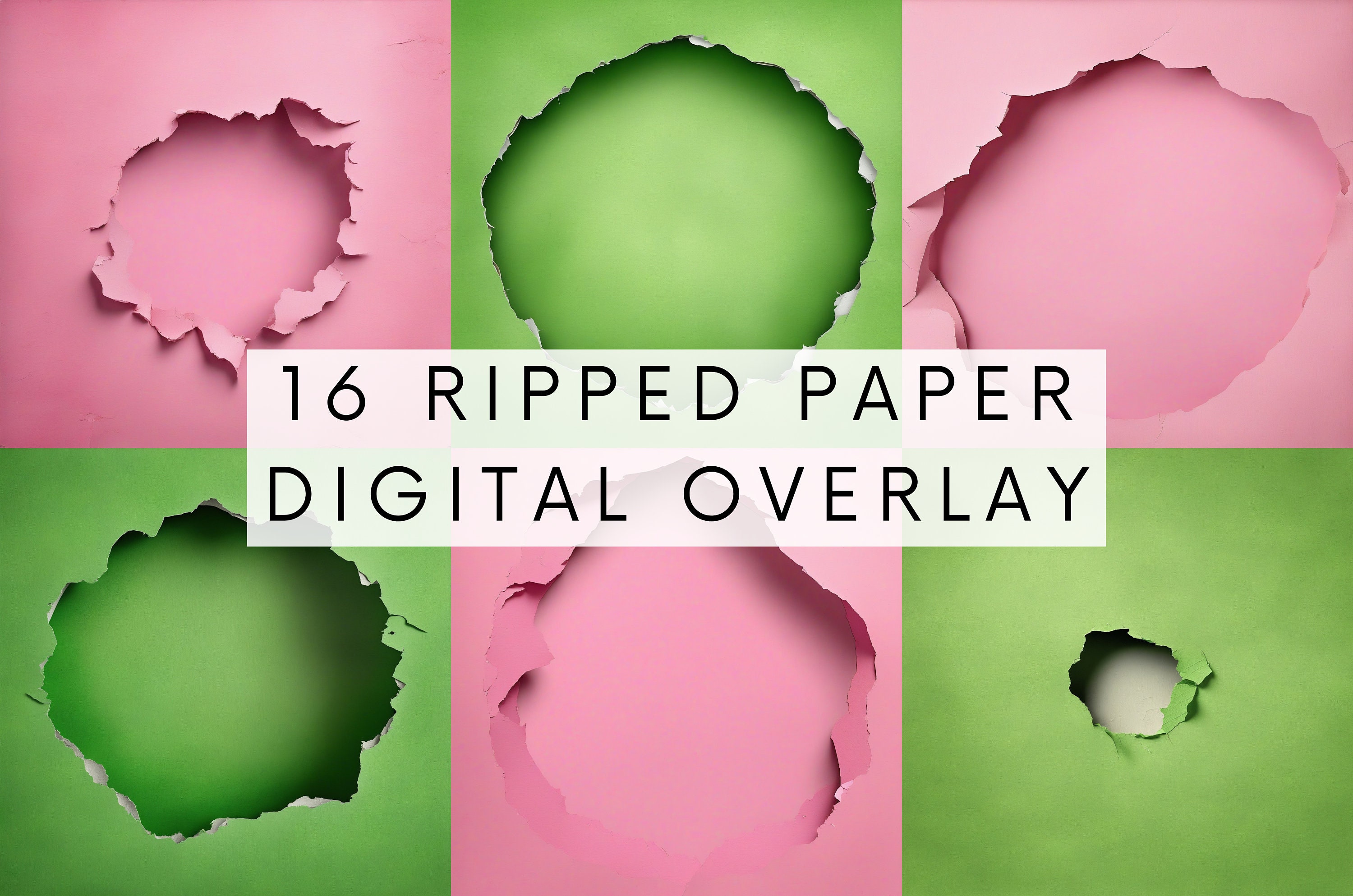 16 Colorful Ripped Paper Backdrops, Ripped Paper Overlay, Maternity ...