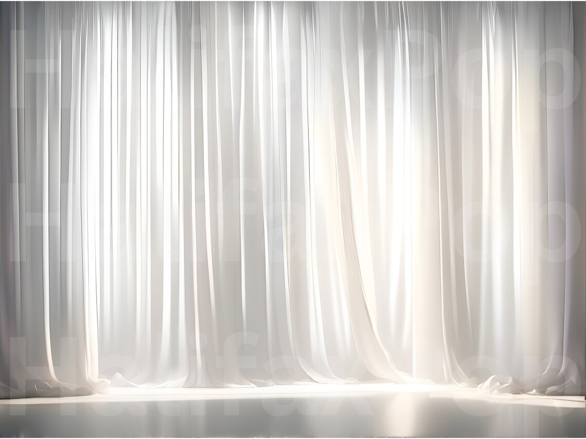 50 Illuminated Curtains Overlays Digital White Curtain Photo Backdrop ...
