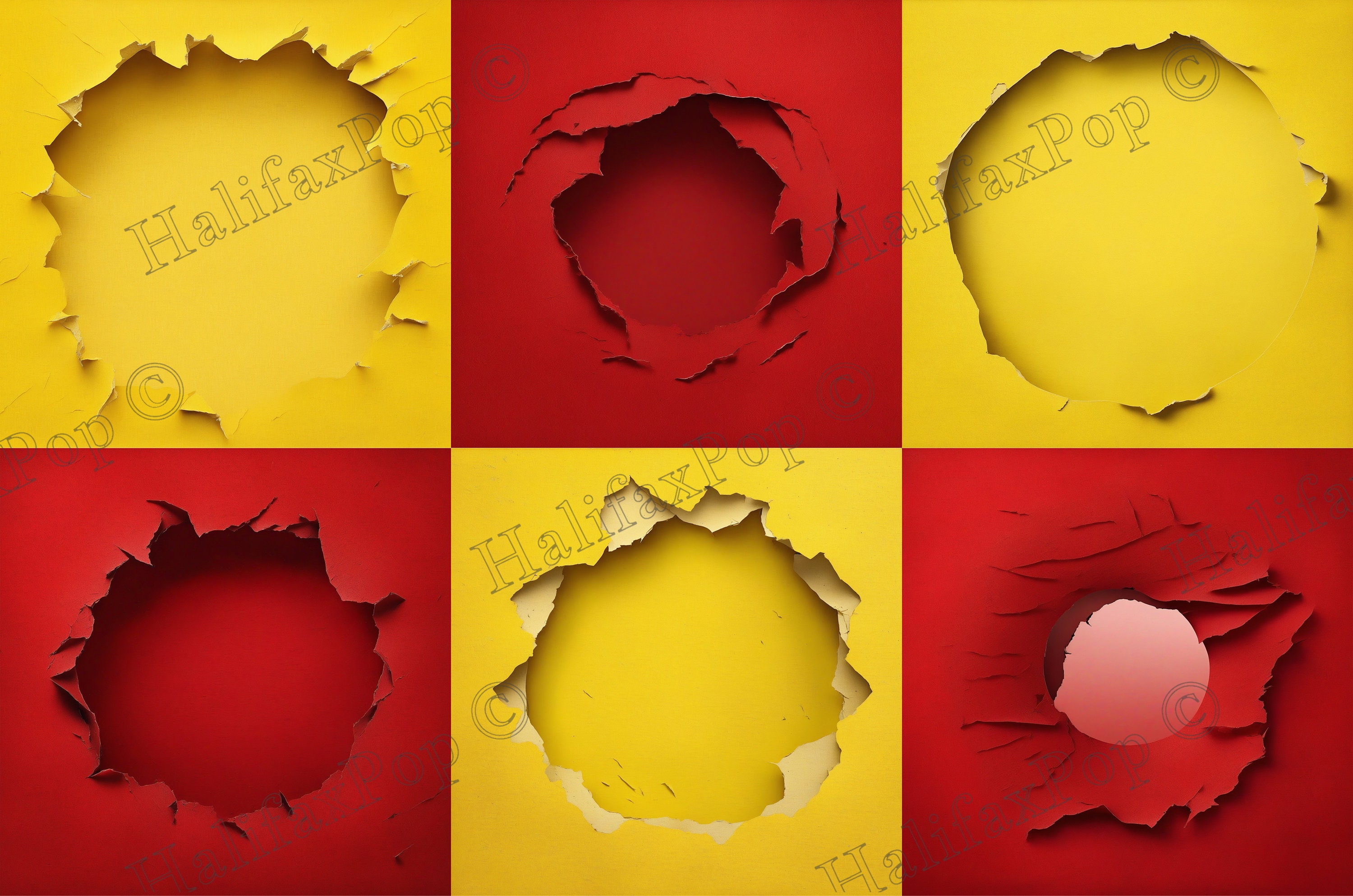 16 Colorful Ripped Paper Backdrops, Ripped Paper Overlay, Maternity ...