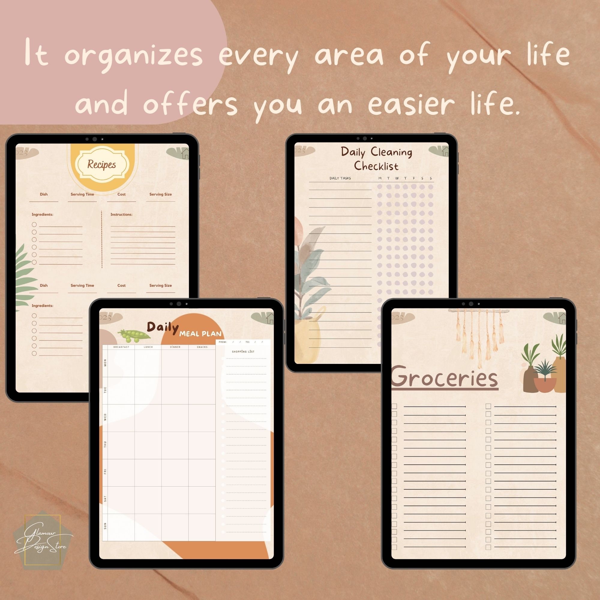 Boho Berry Digital Planner : Boho Berry Digital Planner with Watercolor ...