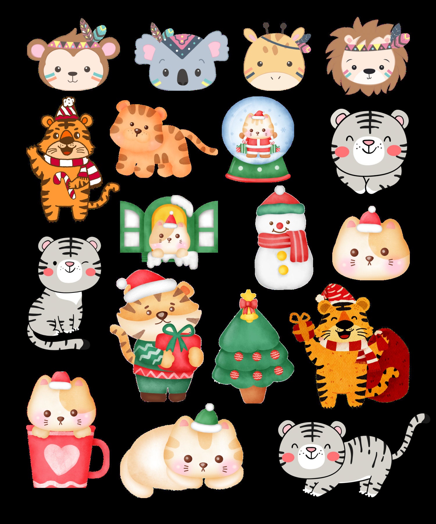 Digital Animals Sticker Pack - Etsy