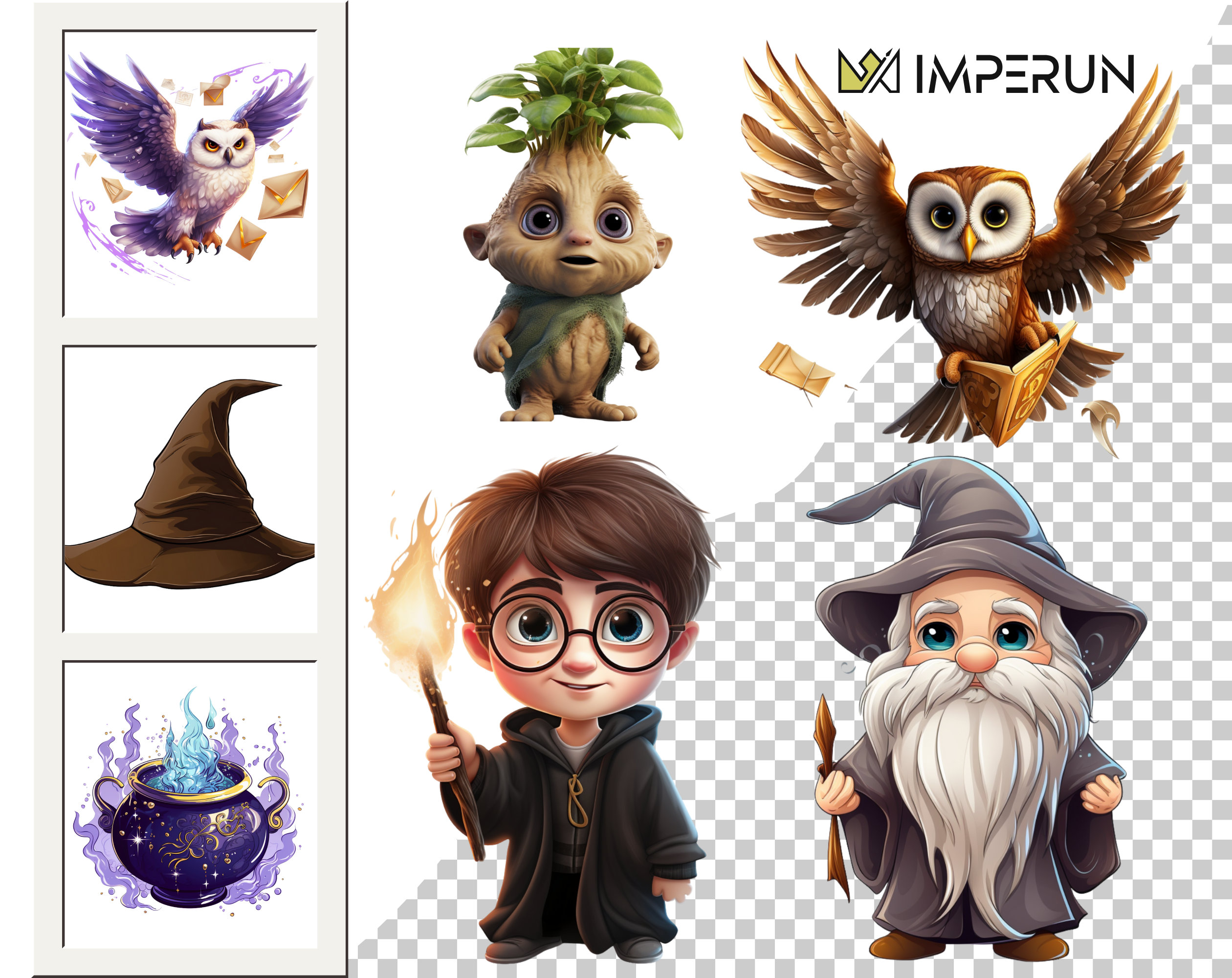 Inspired Wizard School, School of Magic, Cartoon, Clipart Bundle, Png ...
