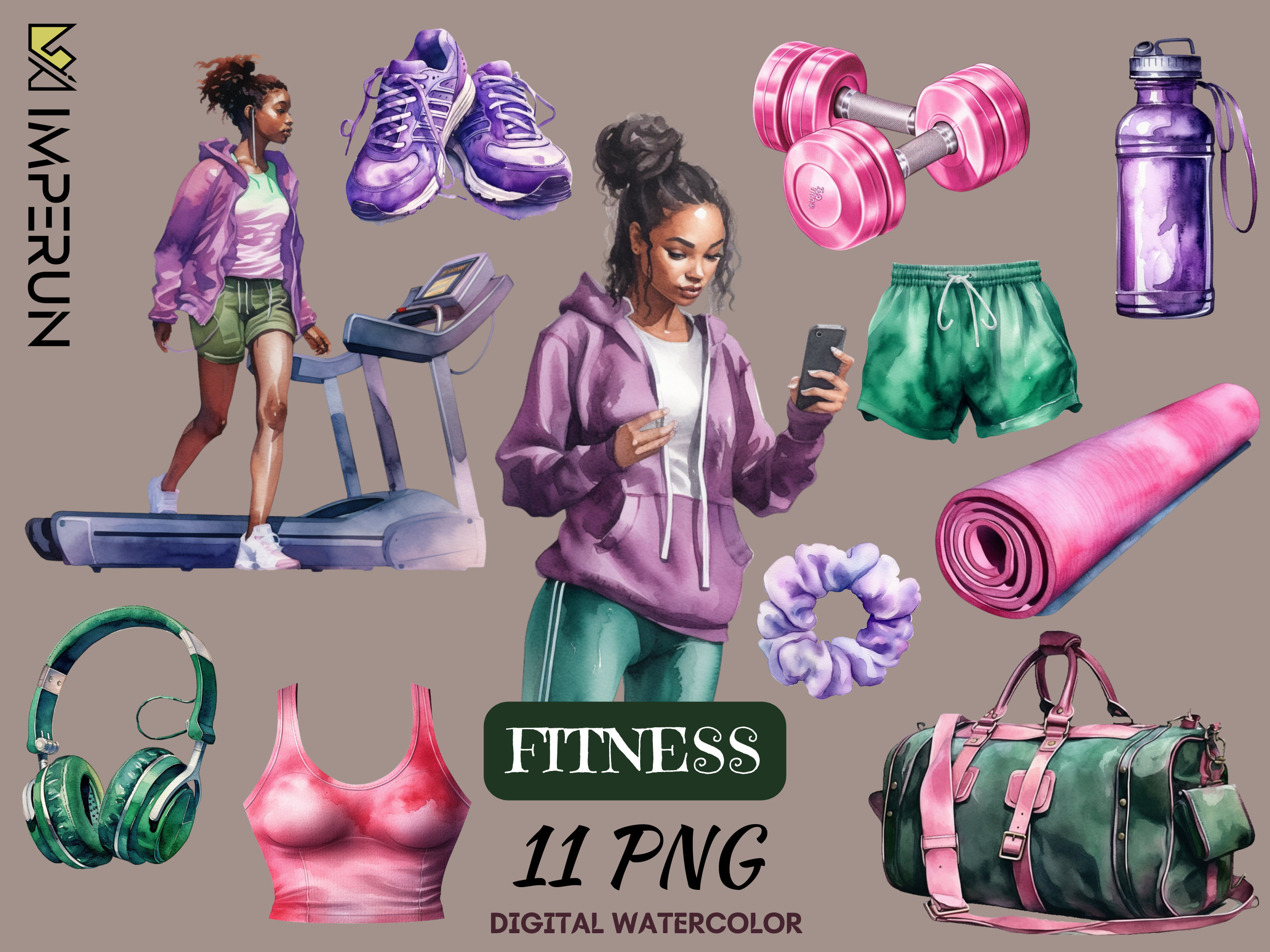 Fitness Clipart Set, Sport Girl, Planner Stickers, Gym, Fit Lifestyle ...
