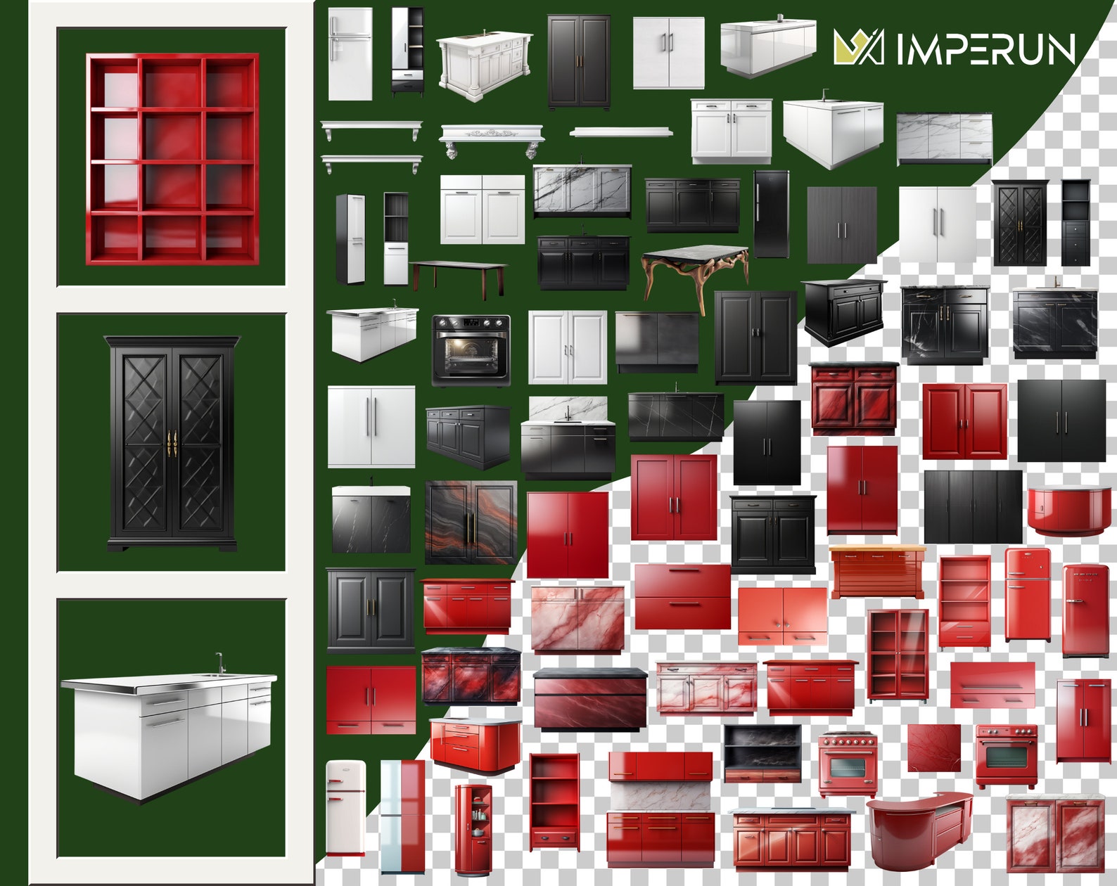 Kitchen Furniture PNG Clipart Bundle, Realistic, Sublimation Design ...