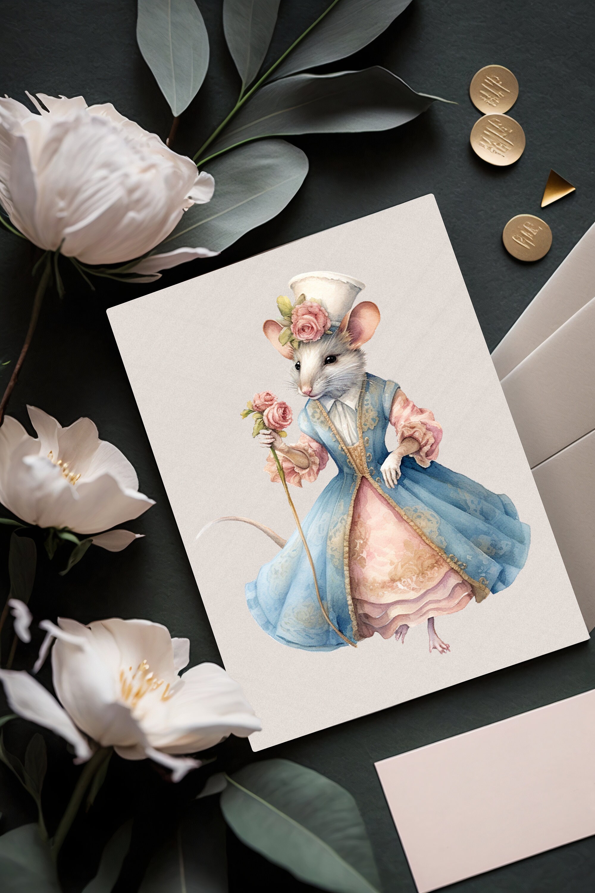 Mouse PNG Clipart, Victorian Mouse Watercolor Clipart Set 10 PNG ...
