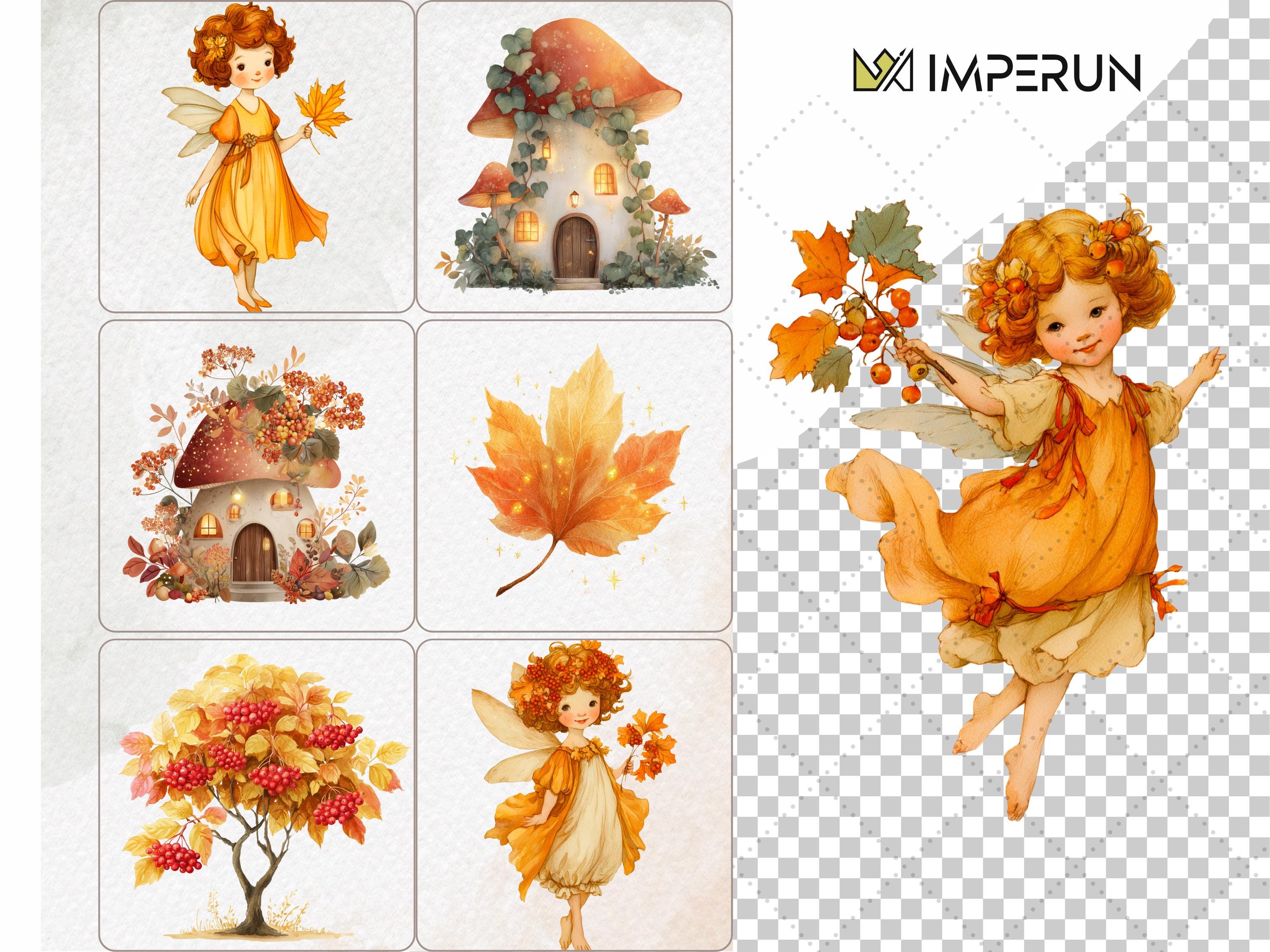 Autumn Fairies Clipart Set | 25 PNG Fall Fairy Illustrations With ...