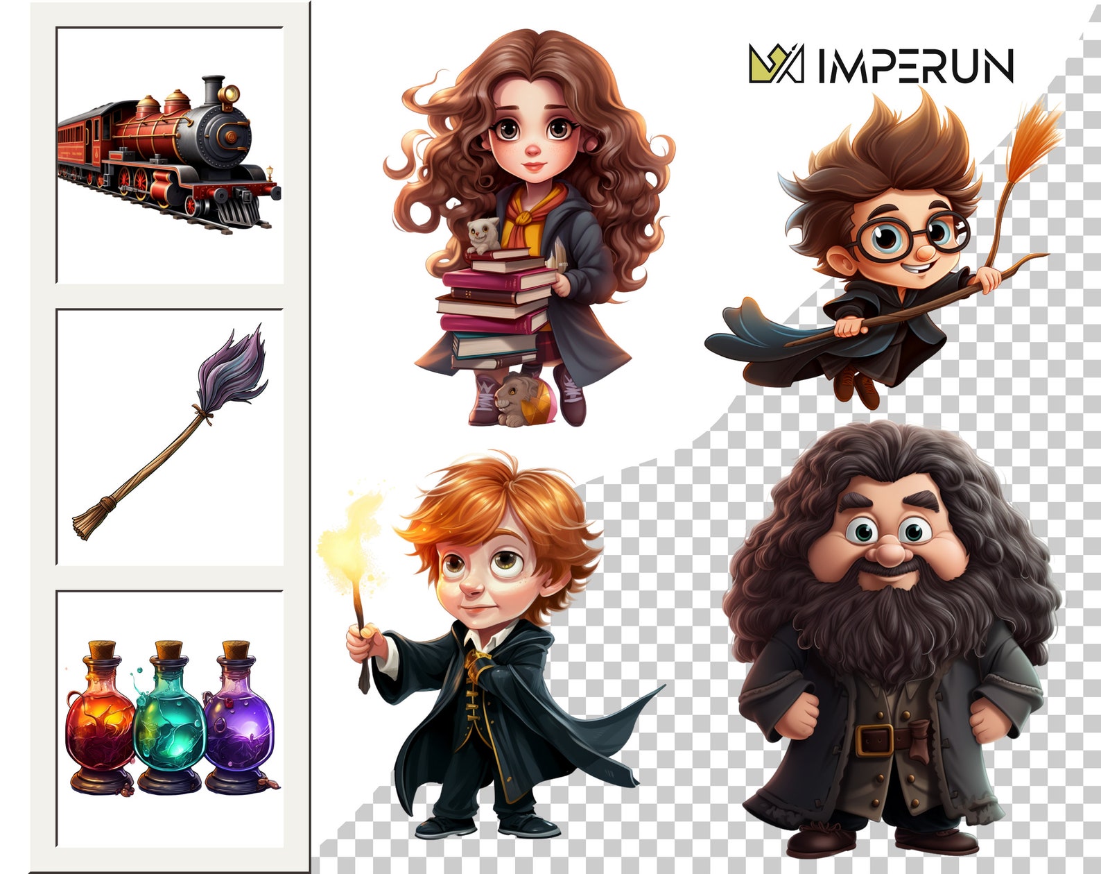Inspired Wizard School, School of Magic, Cartoon, Clipart Bundle, Png ...
