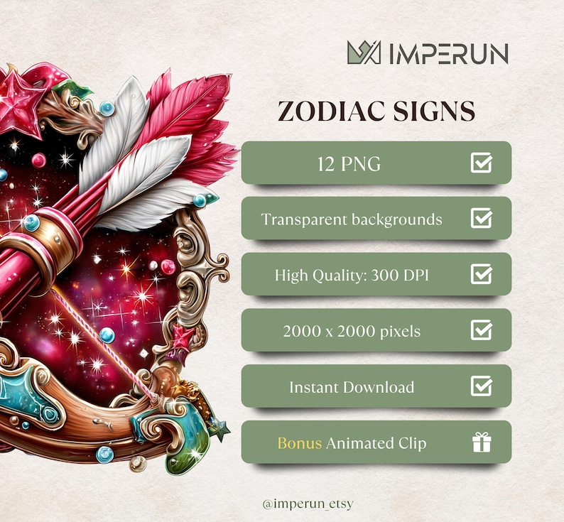 Zodiac Signs Clipart Set, Astrology 12 PNG Bundle, Horoscope Symbols ...