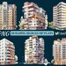 Watercolor Building Blocks of Flats Clipart Set 6 PNG Images - Etsy