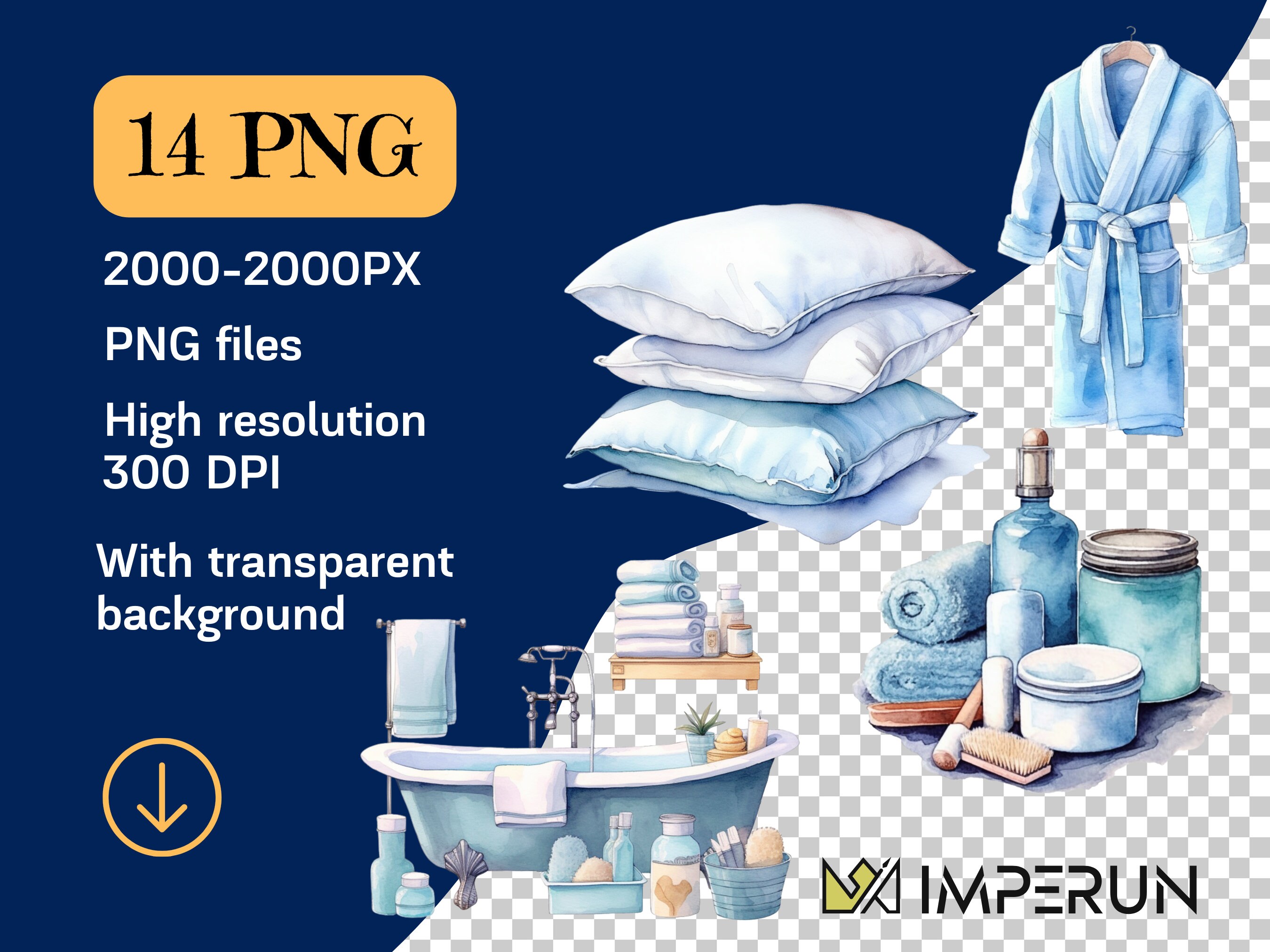 Watercolor Hotel Items Clipart Set, Hotel, Items, Illustration, Home ...