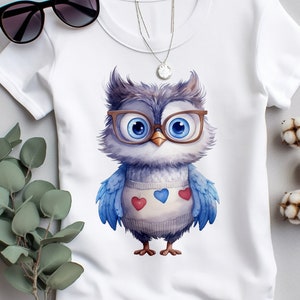 Cute Owl Clipart, Watercolor Owl, Whimsical Owls, Commercial Use ...