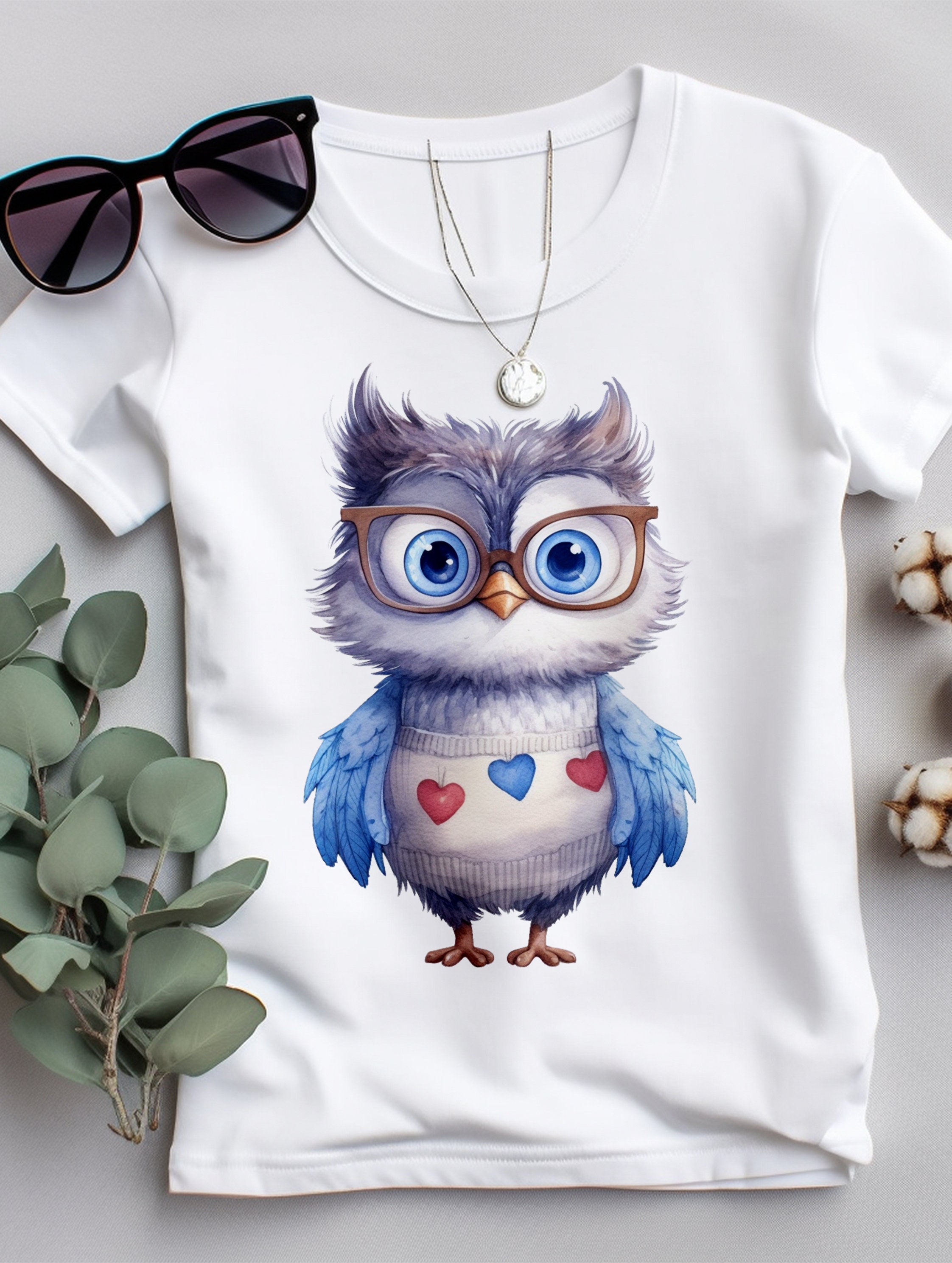 Cute Owl Clipart, Watercolor Owl, Whimsical Owls, Commercial Use ...