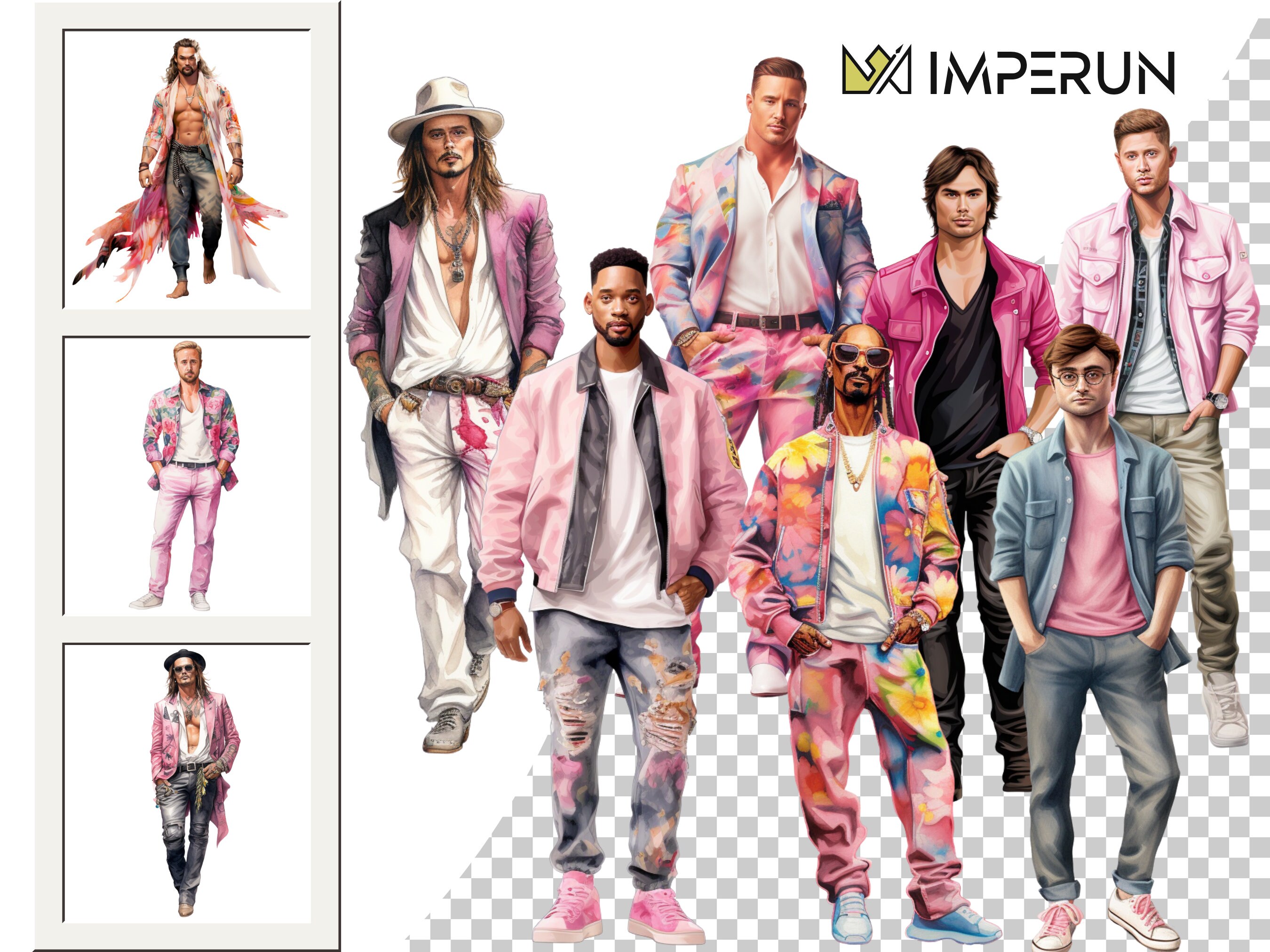 Barbie Ken Inspired, Watercolor Clipart, Fashionable Actor ...