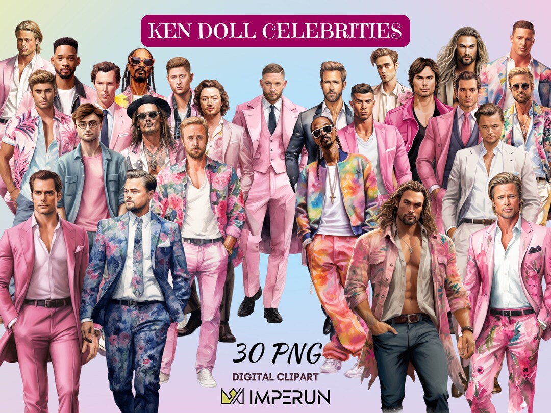 Barbie Ken Inspired, Watercolor Clipart, Fashionable Actor ...