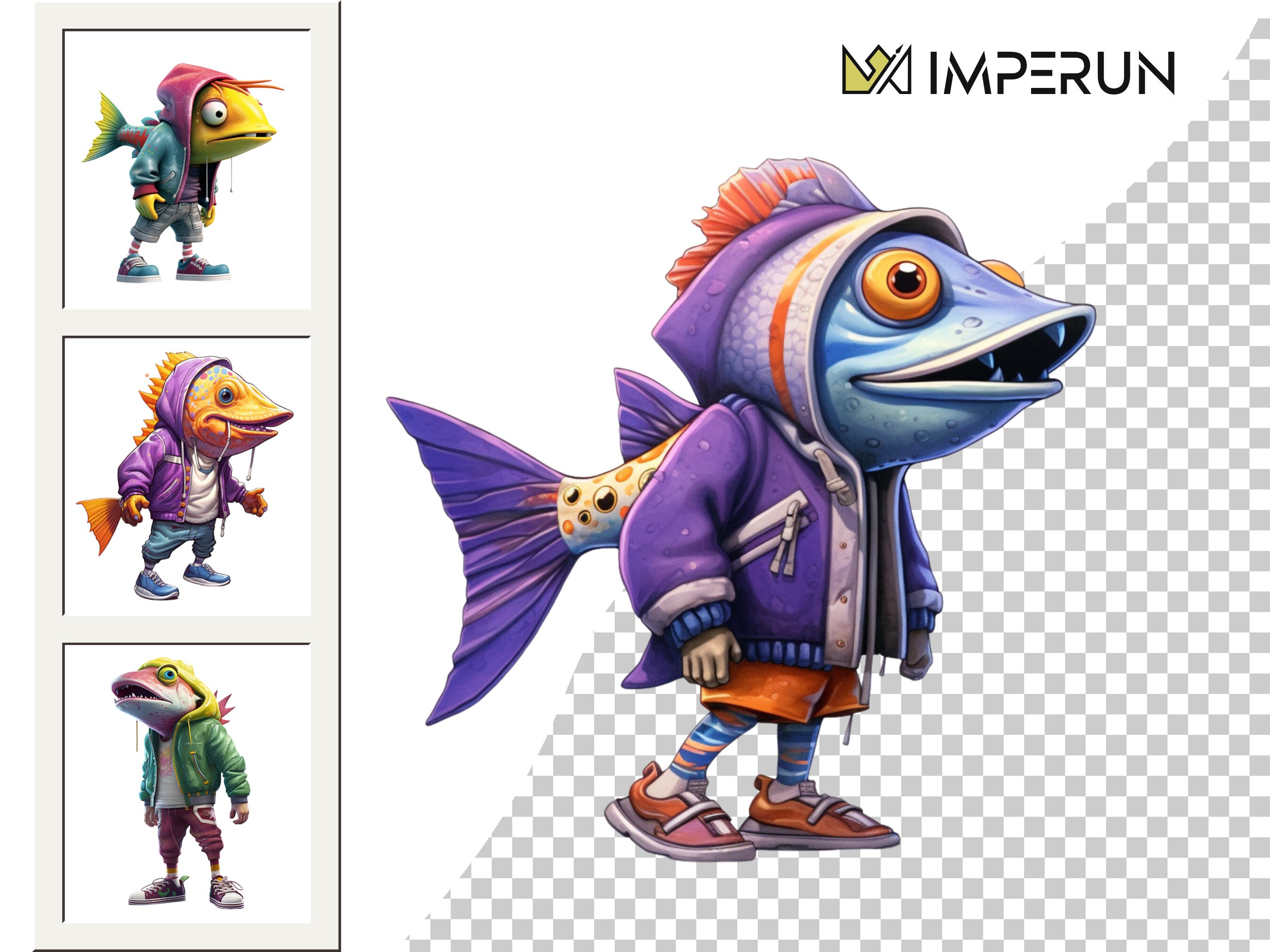 Fish, Humanoid Fish Clipart, Anthropomorphic Fish, Fish in Clothes ...