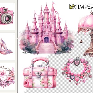 Vintage Pink Items, Pink Items Collection, Barbie-inspired, Watercolor ...