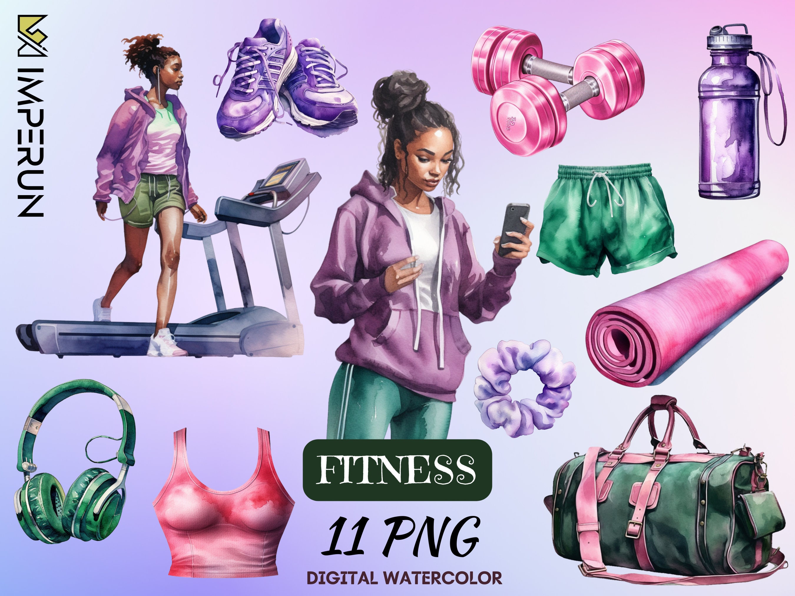 Fitness Clipart Set, Sport Girl, Planner Stickers, Gym, Fit Lifestyle ...