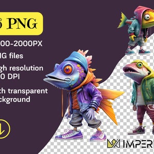 Fish, Humanoid Fish Clipart, Anthropomorphic Fish, Fish in Clothes ...