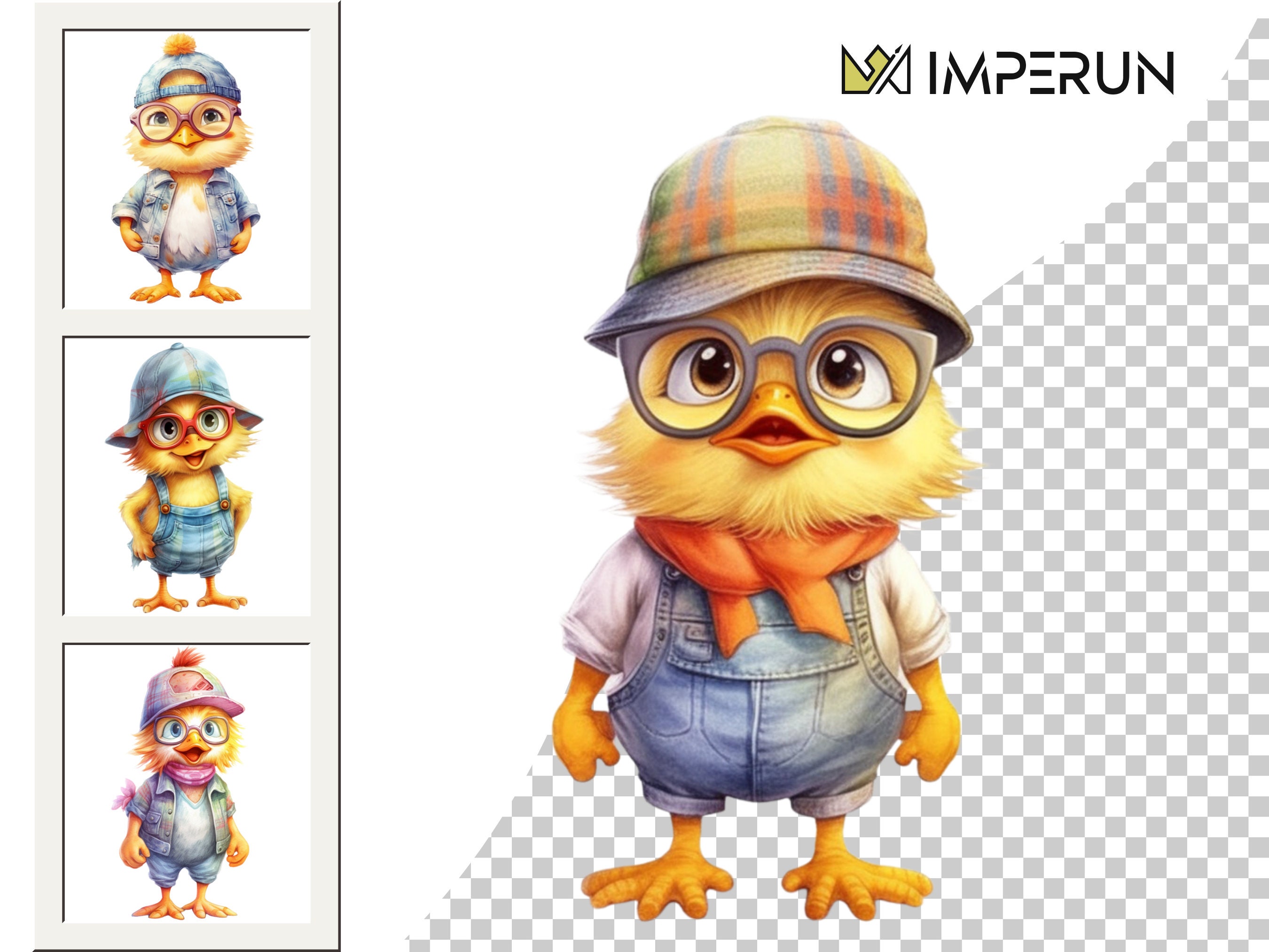 Chicken PNG, Baby Chick, Watercolor Chick Clipart, Illustrations, Cute ...