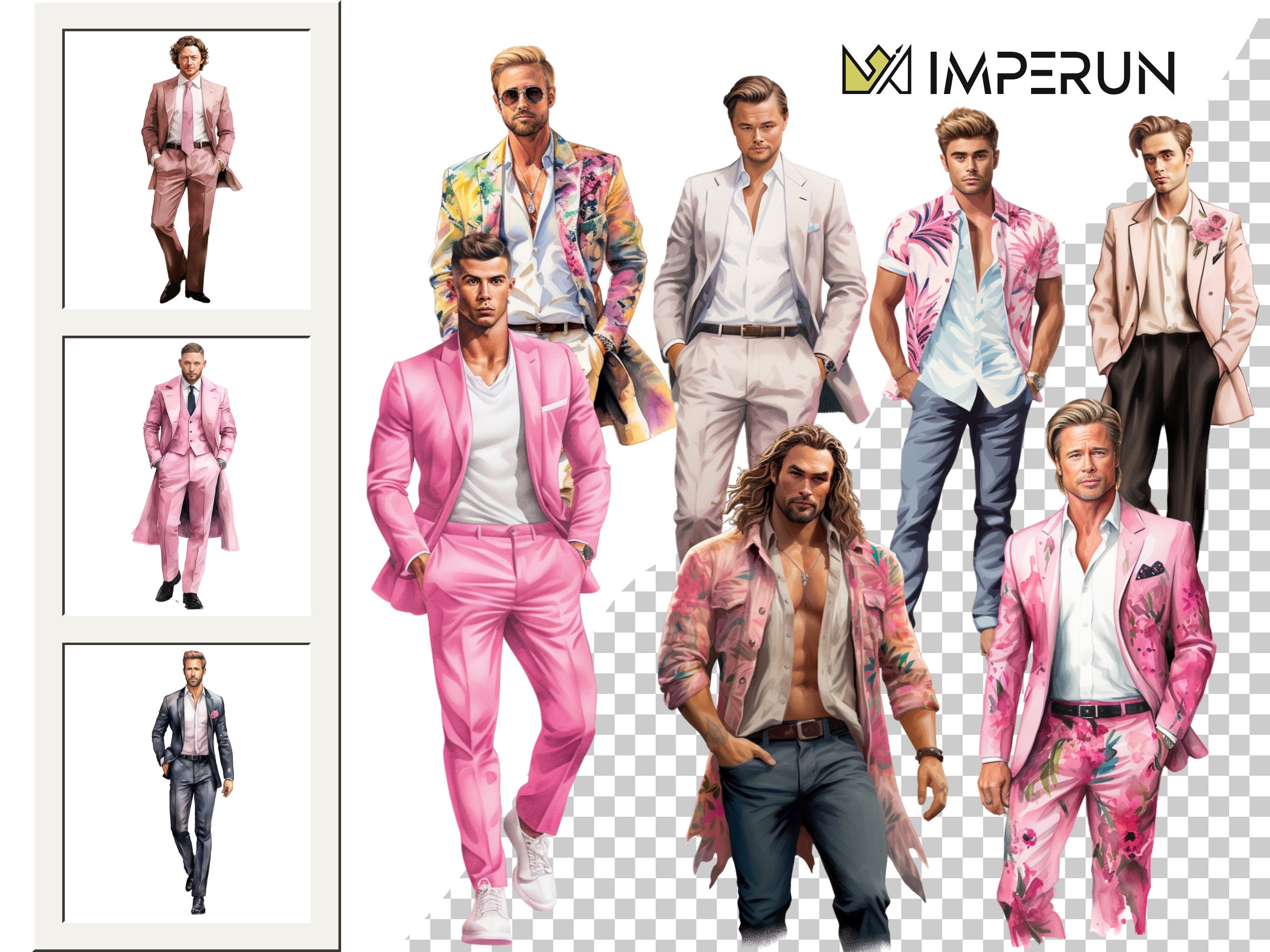 Barbie Ken Inspired, Watercolor Clipart, Fashionable Actor ...