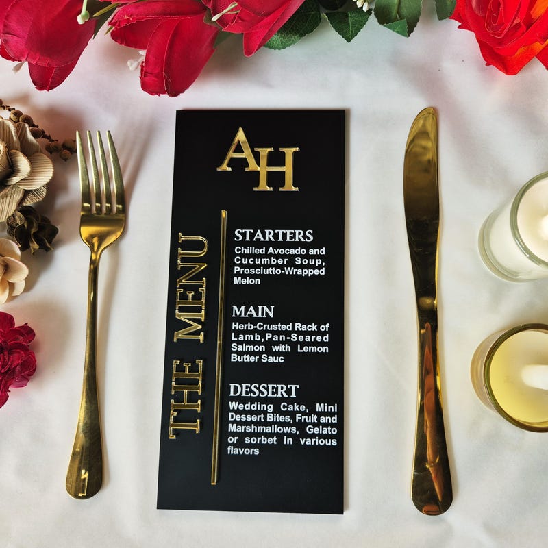 Acrylic Menus - Etsy