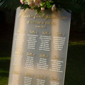 Custom Acrylic Wedding Seating Chart: Frosted & Mirror Gold - Etsy