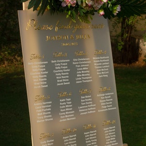 Custom Acrylic Wedding Seating Chart: Frosted & Mirror Gold - Etsy