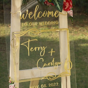 Clear Acrylic Wedding Sign Board Welcome Sign Board, Acrylic Wedding ...