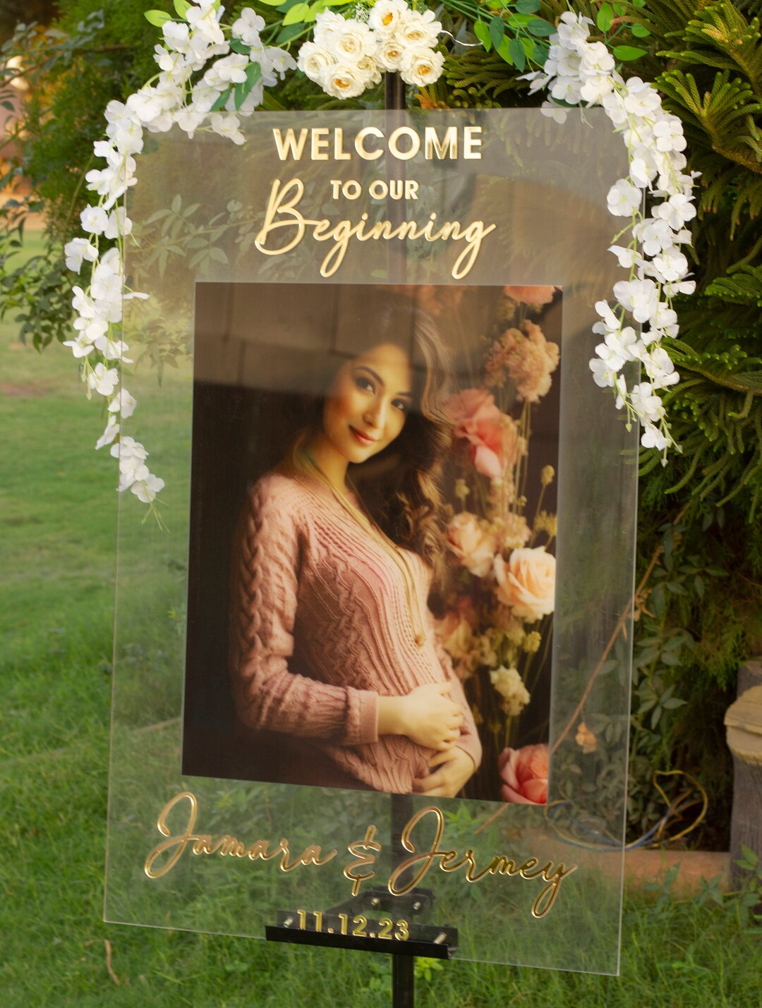 Baby Shower Welcome Sign, Acrylic Baby Shower Sign Board, Acrylic Baby ...