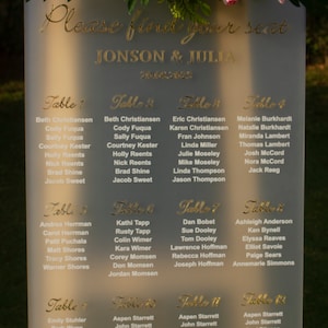 Custom Acrylic Wedding Seating Chart: Frosted & Mirror Gold - Etsy