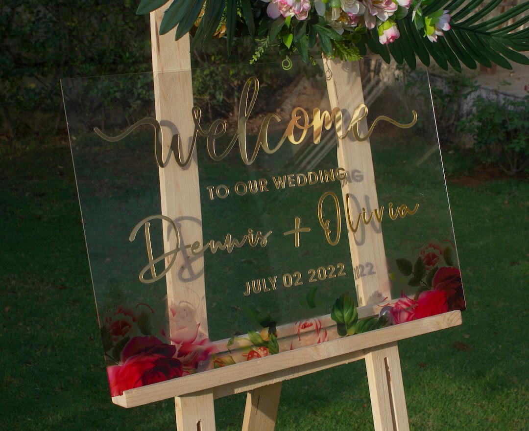 Clear Acrylic Wedding Sign Board- Welcome Sign Board, Acrylic Wedding ...