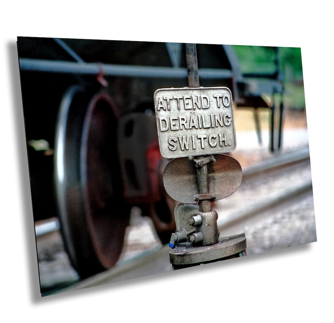 Vintage Rail Yard Switch Sign - Photo on Canvas, Photo Paper, Acrylic ...