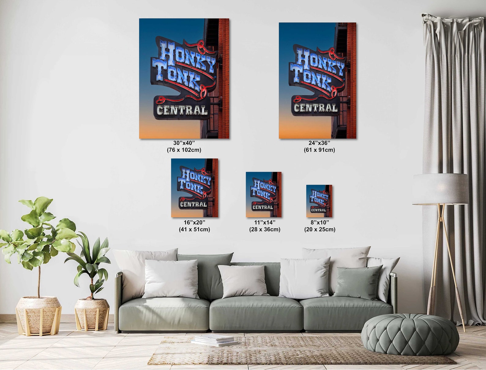 Nashville Neon Sign: Honky Tonk Central on Broadway, Photo Wall Art - Etsy