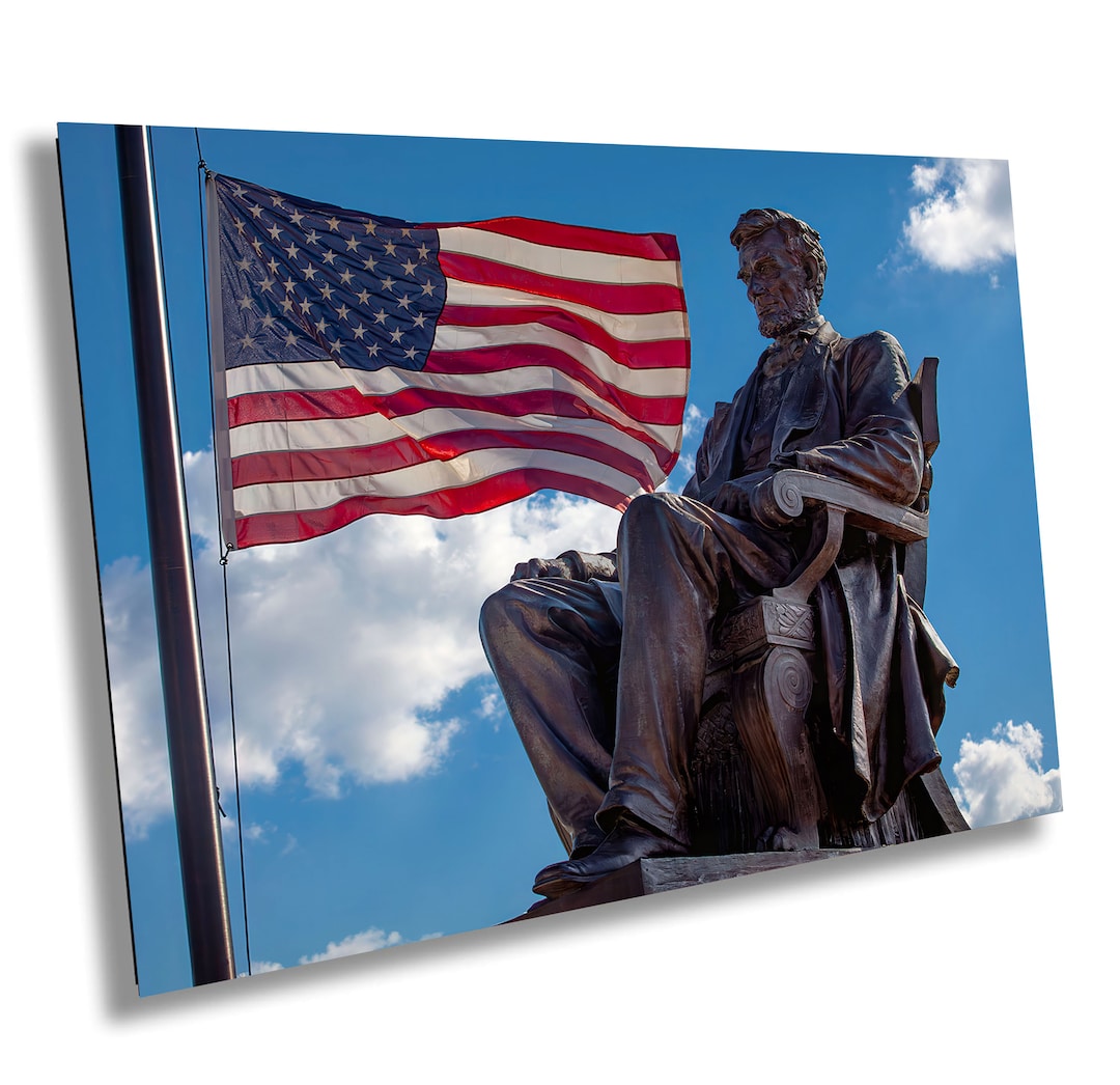 Abe Lincoln Wall Art - Abraham Lincoln Print, American Flag, Patriotic ...