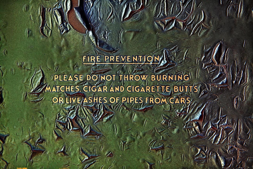Vintage Railroad Sign Photo: Fire Prevention Wall Art - Etsy