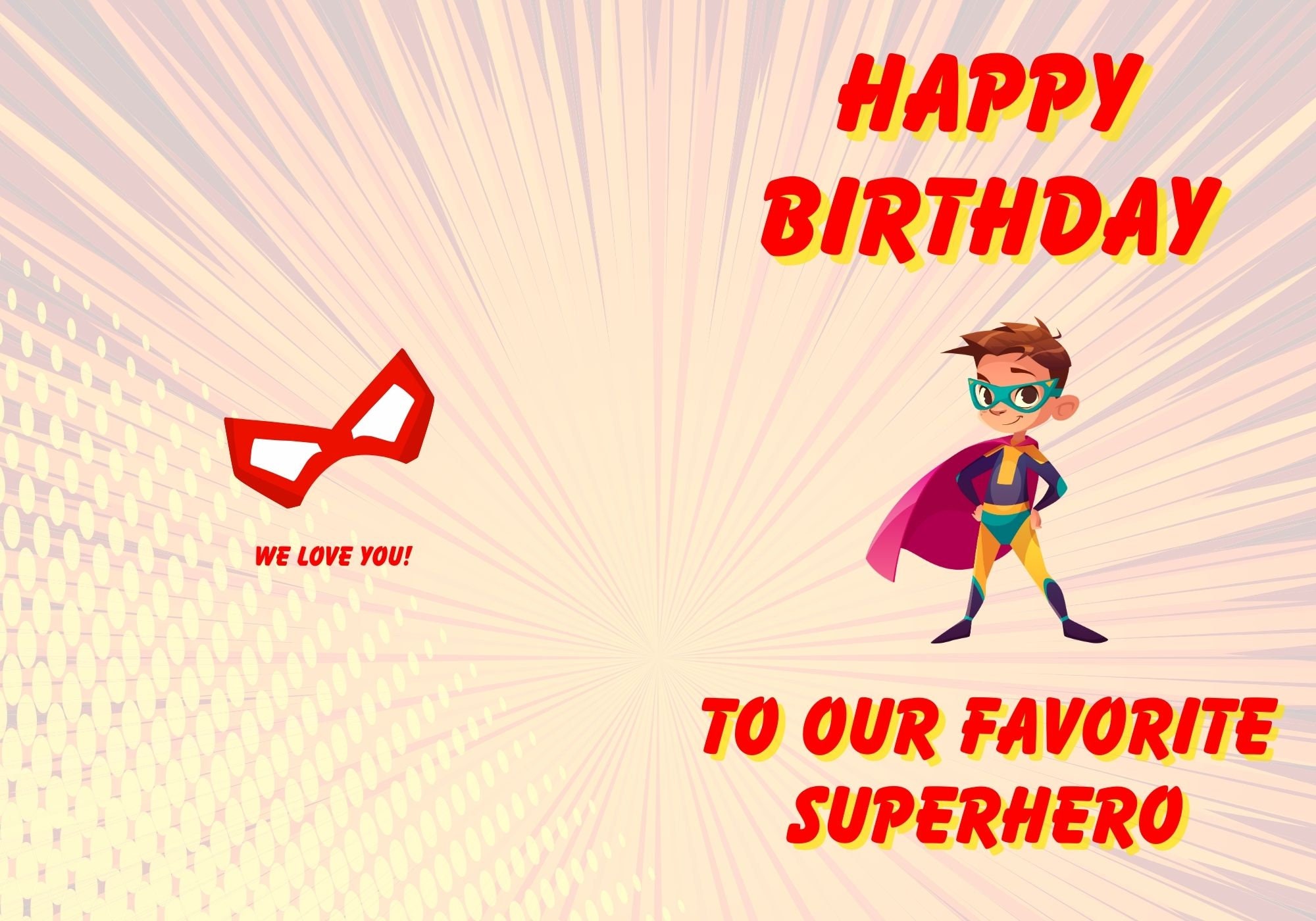 Happy Birthday Superhero Theme Card - Etsy