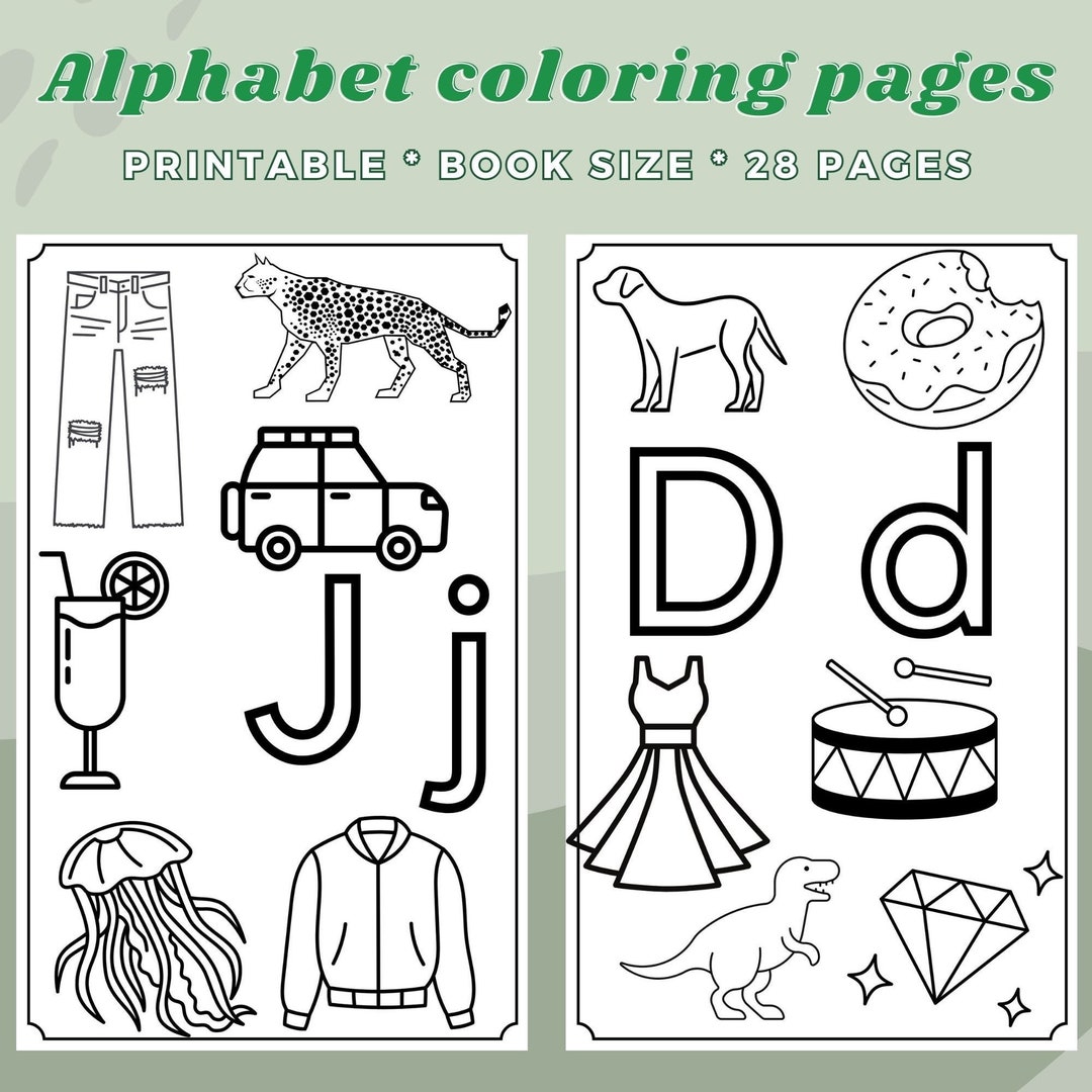 DIGITAL Alphabet COLOURING BOOK / Colouring Pages / Printable Colouring ...
