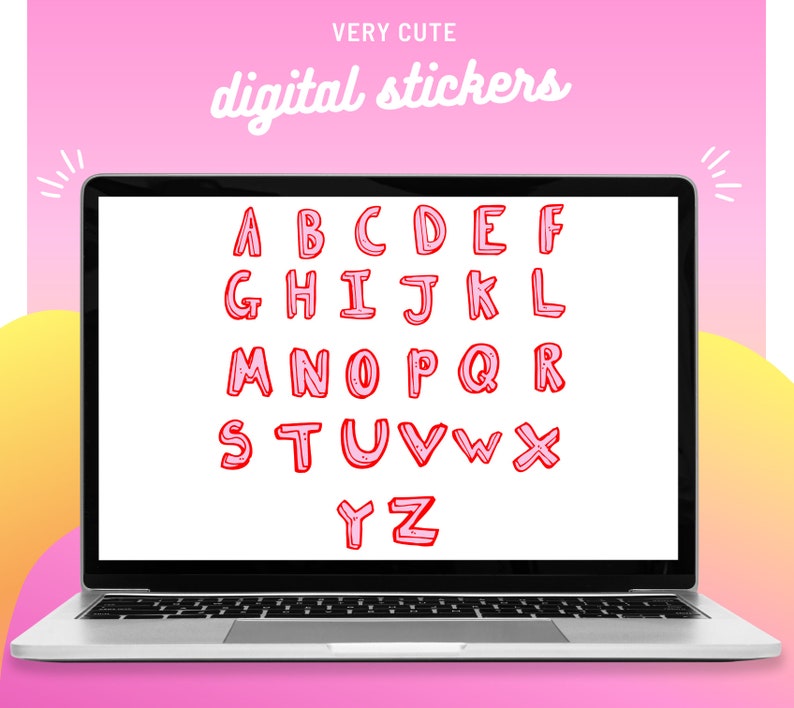 Digital Stickers /aesthetic /cutout Letters /alphabet /kawaii Printable ...