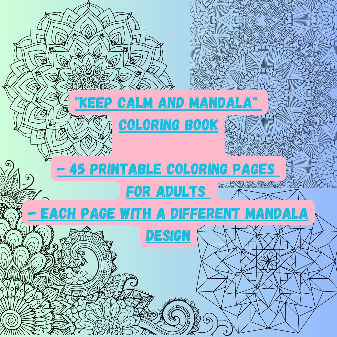 Unique Coloring Pages for Adults, 45 Instant Download Coloring Pages ...