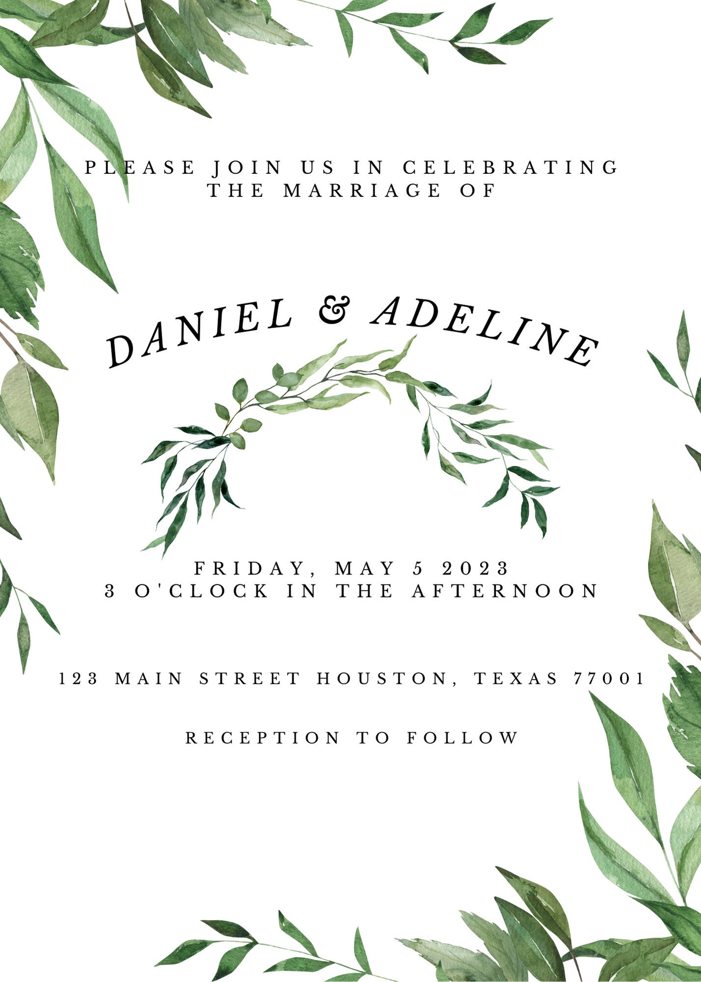 The Adeline Printable Wedding Invitation - Etsy