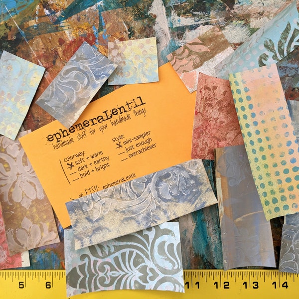 Bold Bright Mini-sampler MYSTERY PACK Handmade Paper Ephemera Junk ...