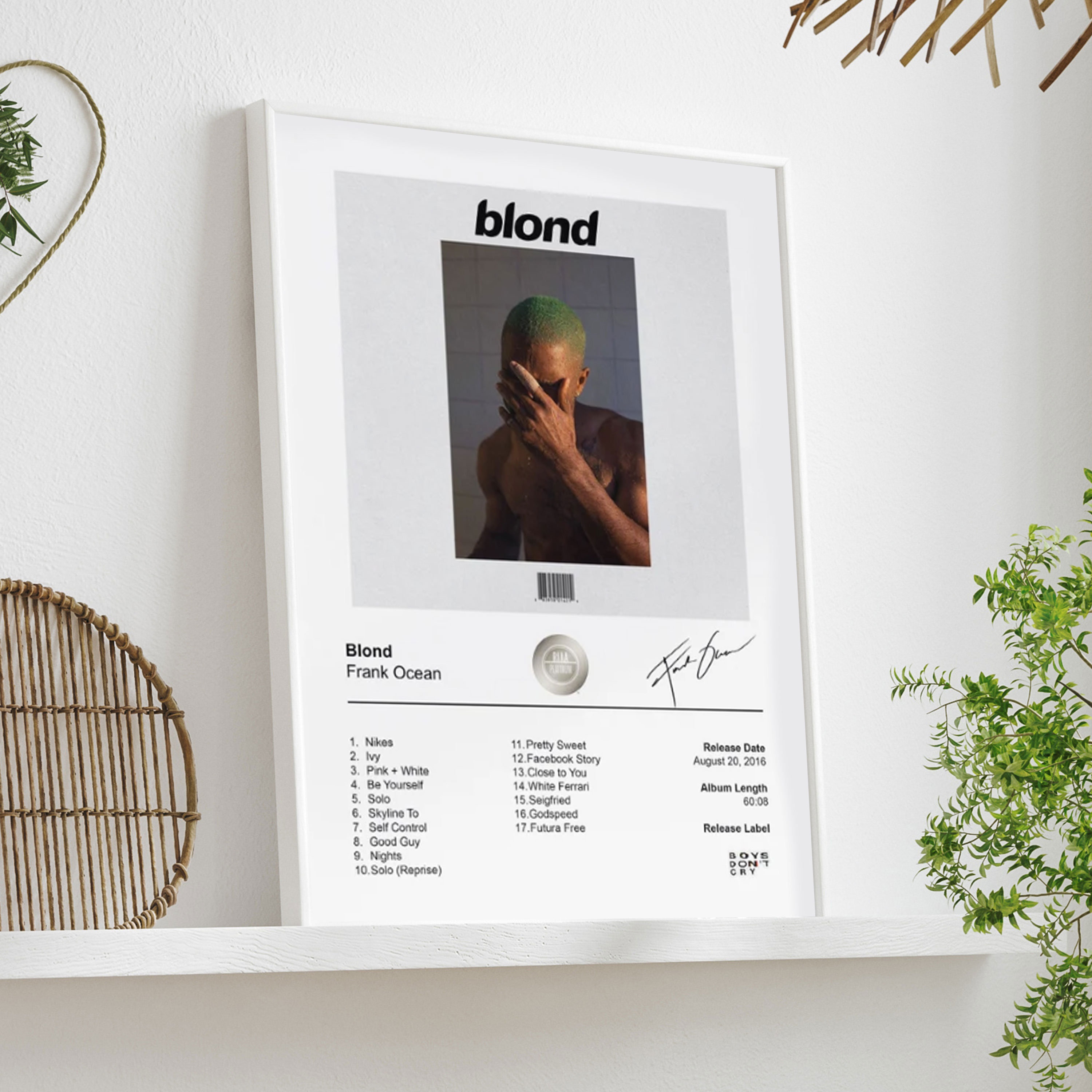 Frank Ocean Poster, Album Cover Poster, Blond Album Cover Poster ...