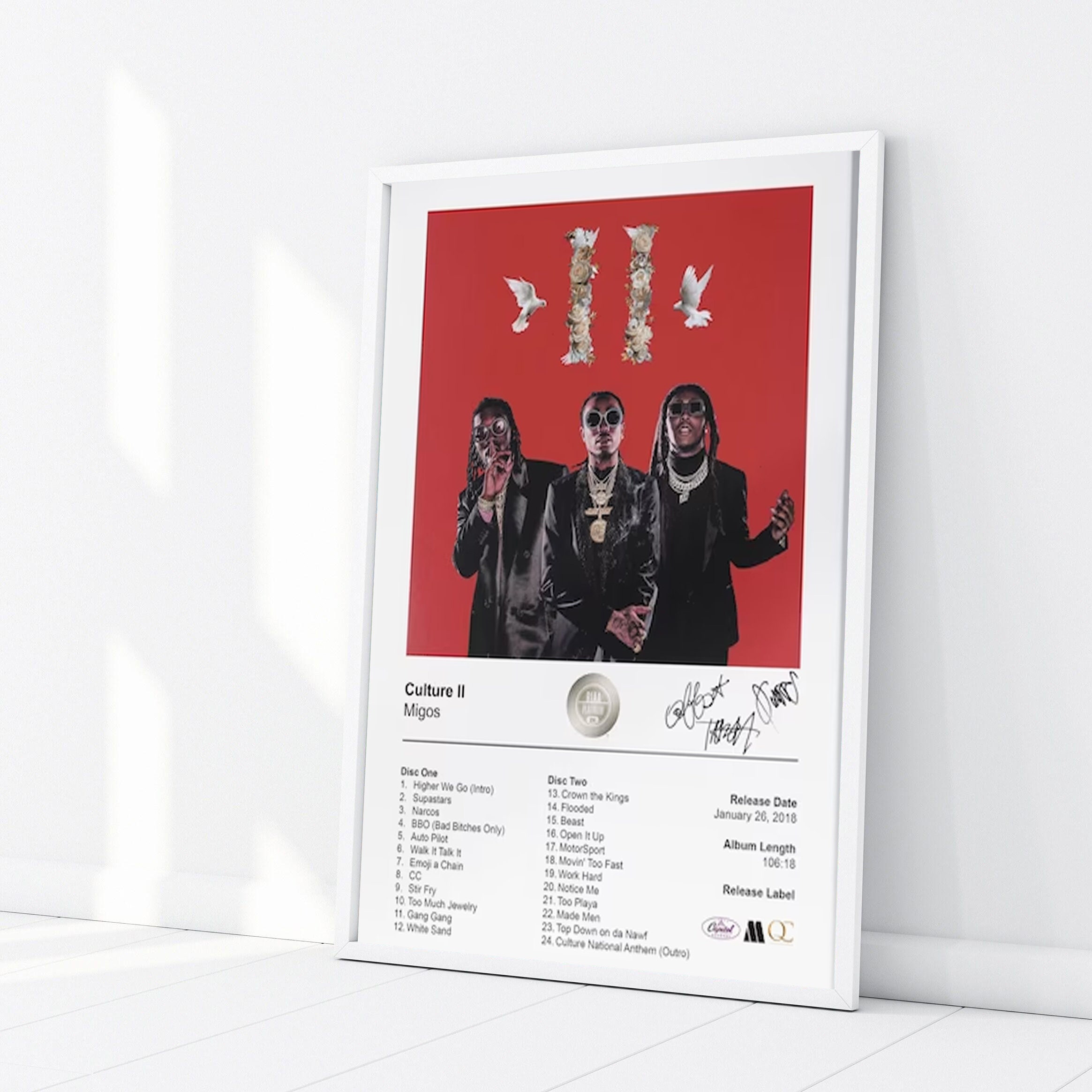 Migos Poster, Album Cover Poster, Culture II Poster, Minimalist Vintage ...