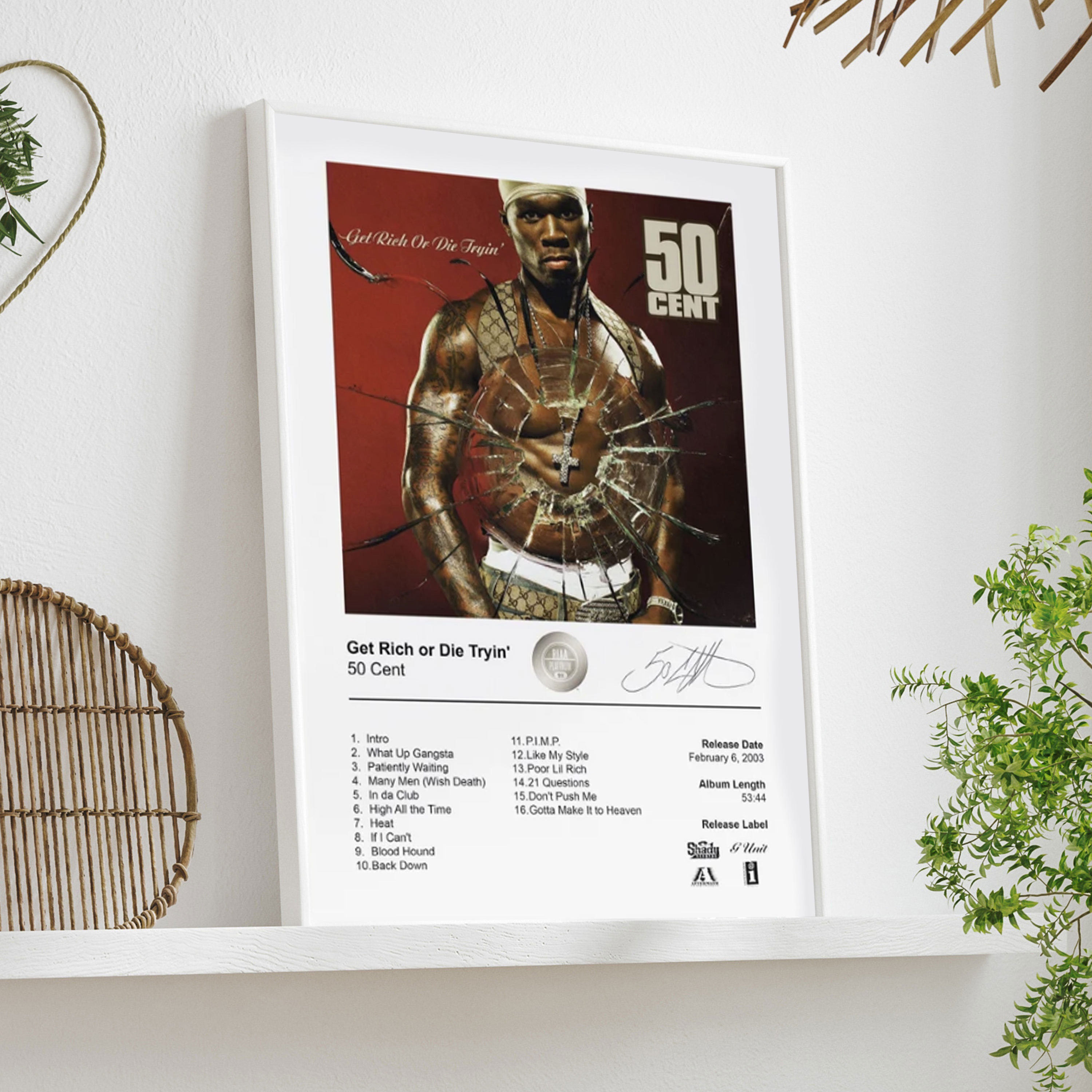 50 Cent Poster, Album Cover Poster, Get Rich Or Die Tryin' Album Cover ...