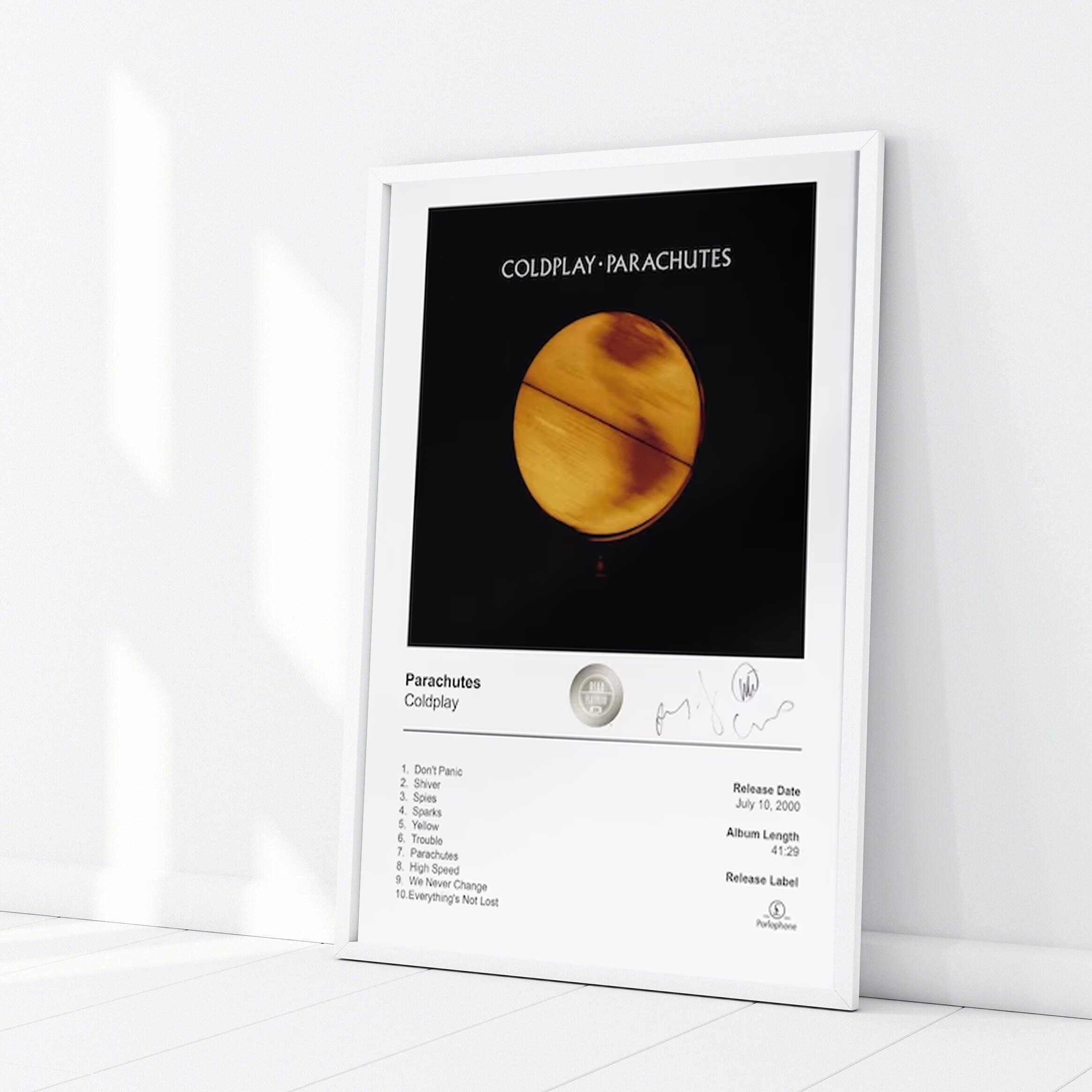 Coldplay Poster, Album Cover Poster, Parachutes Album Cover Poster sold ...