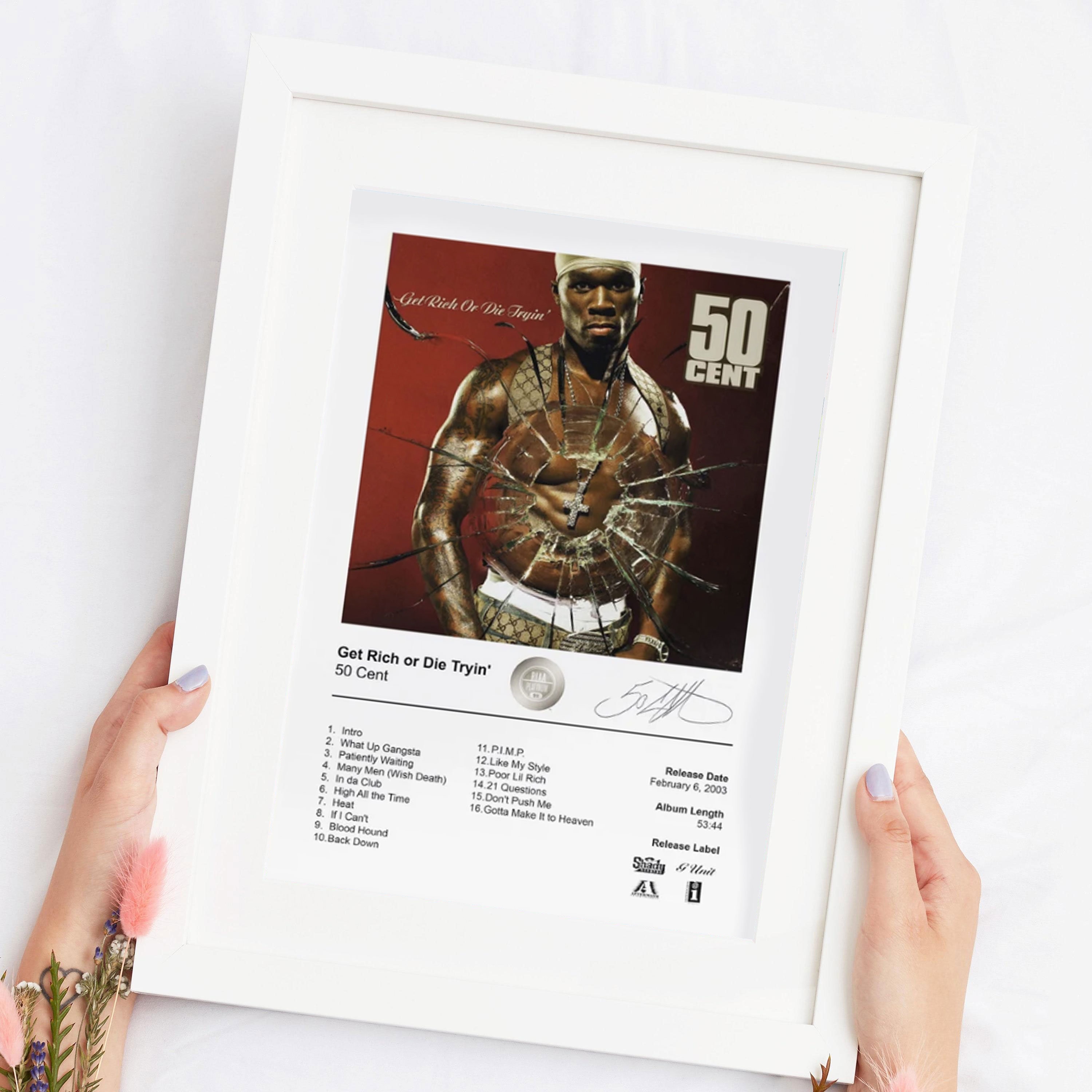 50 Cent Poster, Album Cover Poster, Get Rich Or Die Tryin' Album Cover ...