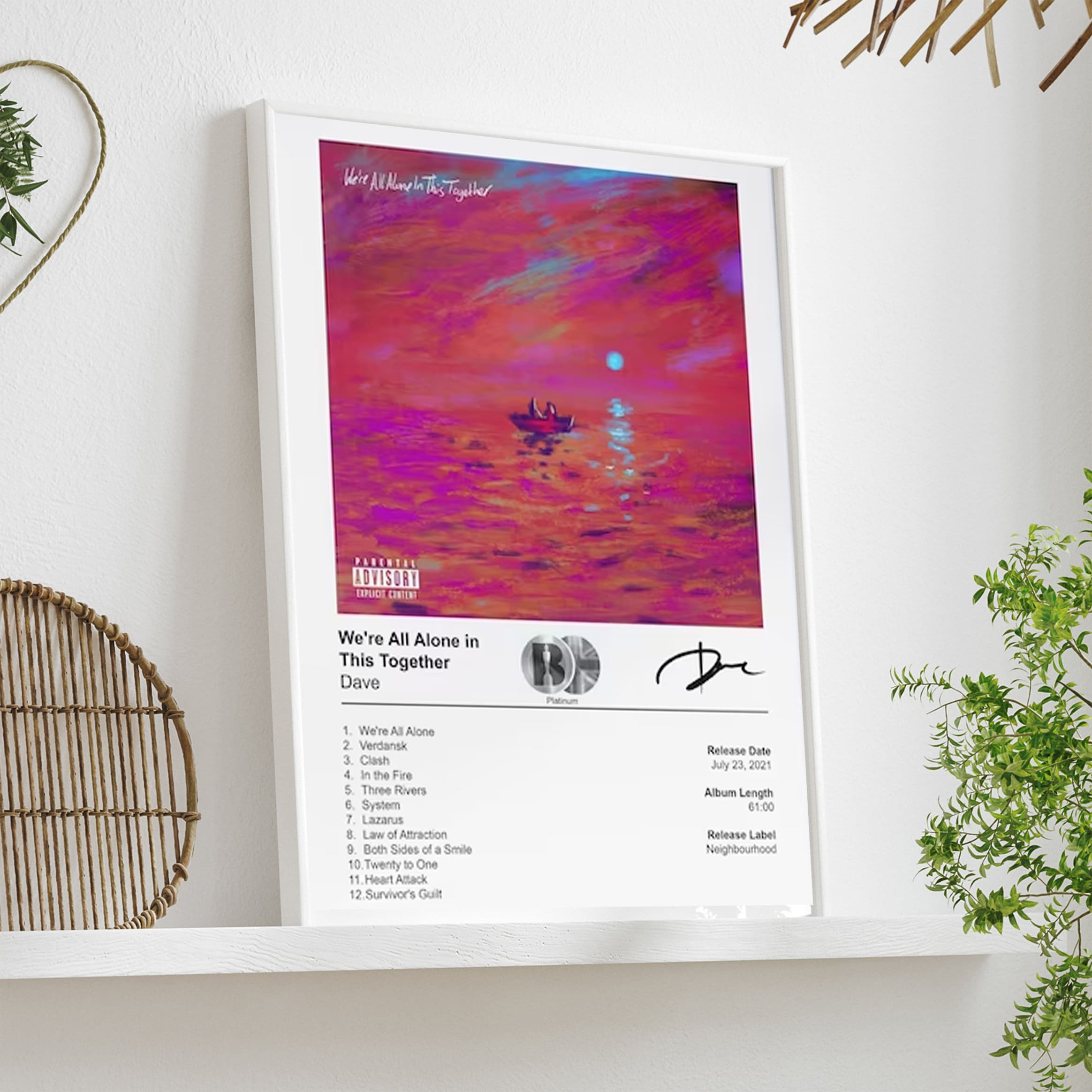 Dave Poster, Album Cover Poster, We're All Alone In This Together Album ...