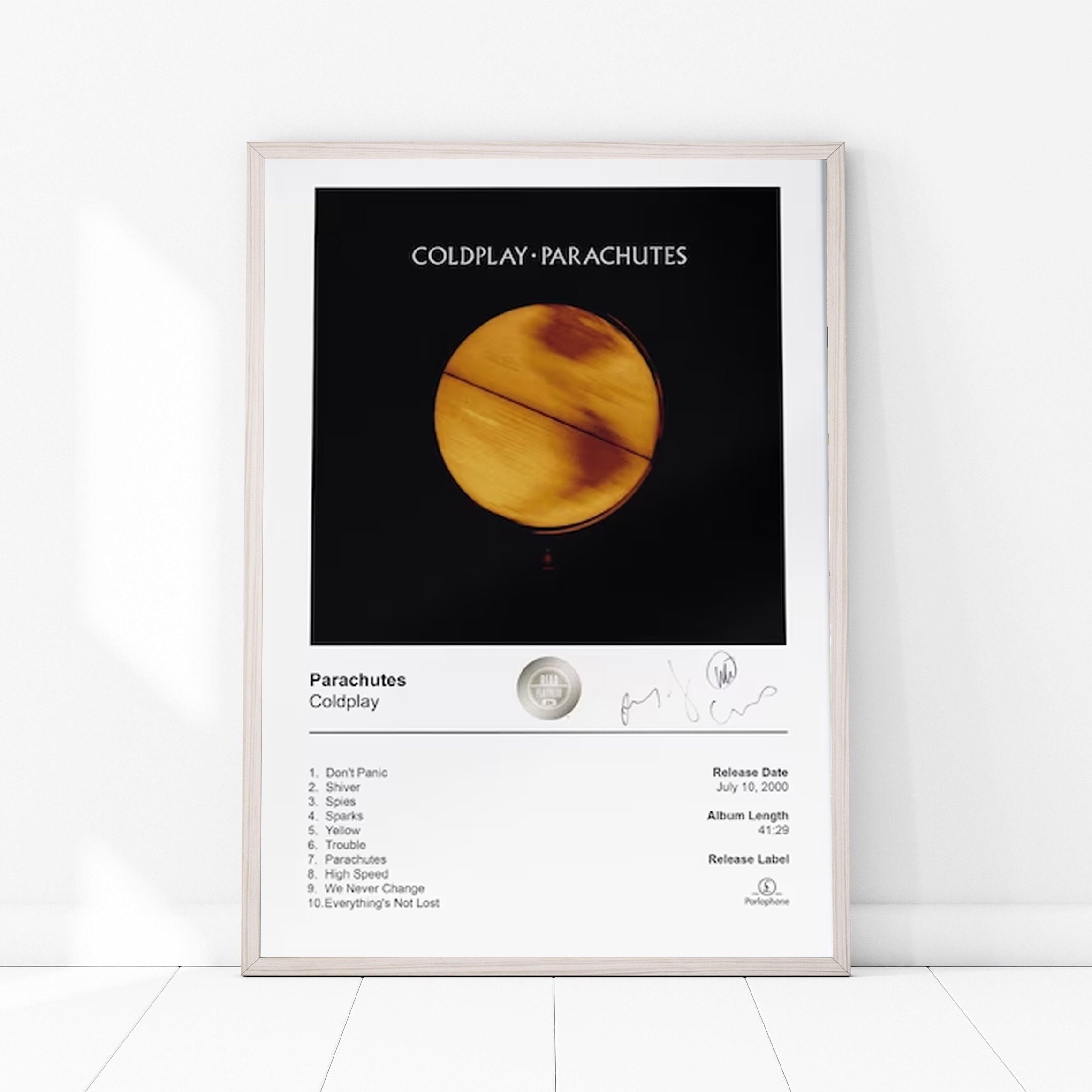 Coldplay Poster, Album Cover Poster, Parachutes Album Cover Poster sold ...