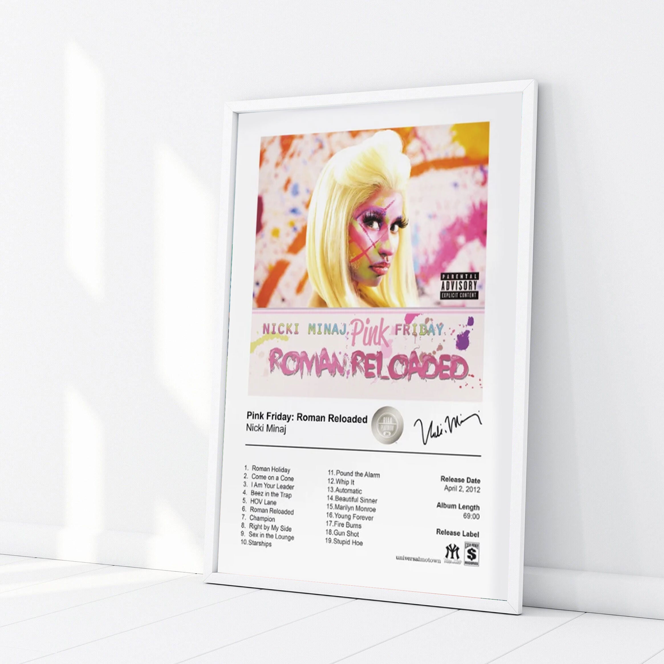 Nicki Minaj Poster, Album Cover Poster, Pink Friday Roman Reloaded ...