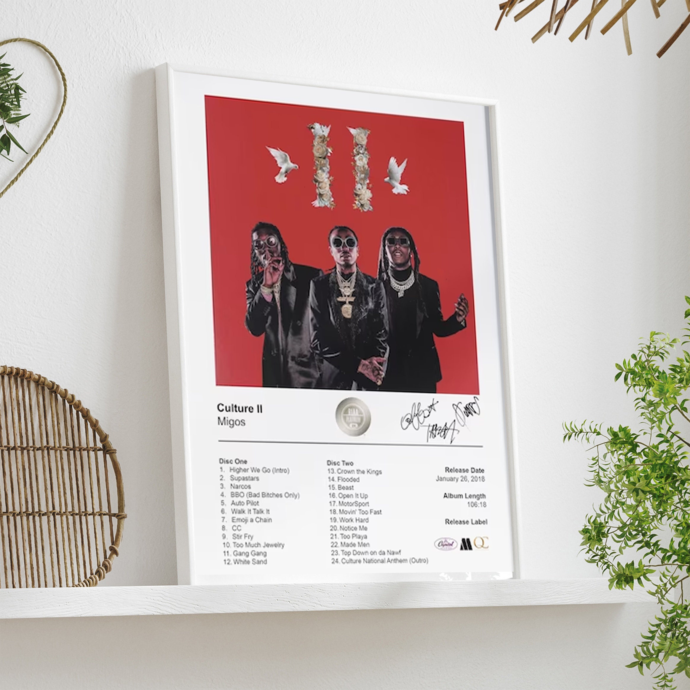 Migos Poster, Album Cover Poster, Culture II Poster, Minimalist Vintage ...